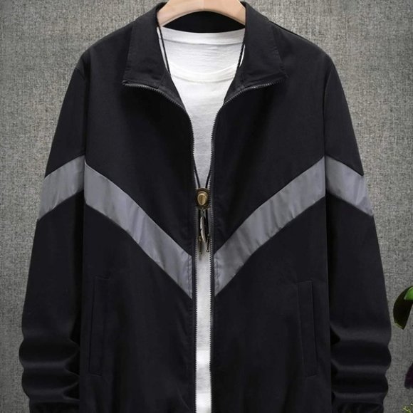 Jackets & Coats | Black Mens Reflective Jacket | Poshmark